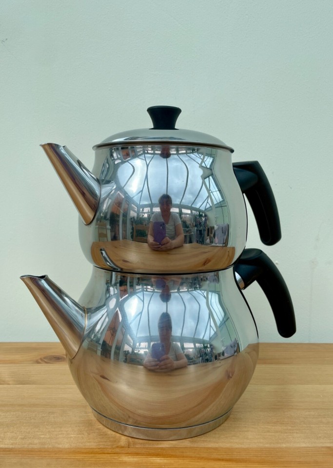 Traditional Teapot Stainless Steel Caydanlik Turkish Double Kettles XS ...
