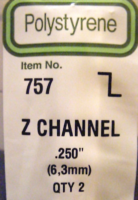 EVERGREEN #757 Z Channel .250 (2) Plain White Pieces | eBay