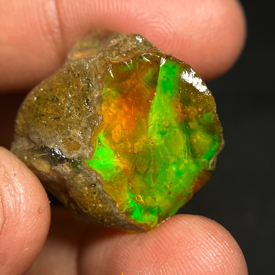 31.80 Ct Multi Fire Opal Oil Rough Natural Ethiopian Opal Raw Welo Opal ...