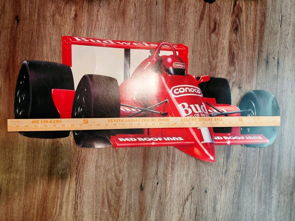 Vintage Budweiser Formula 1 Race Car Sign Display Man Cave Decor | eBay