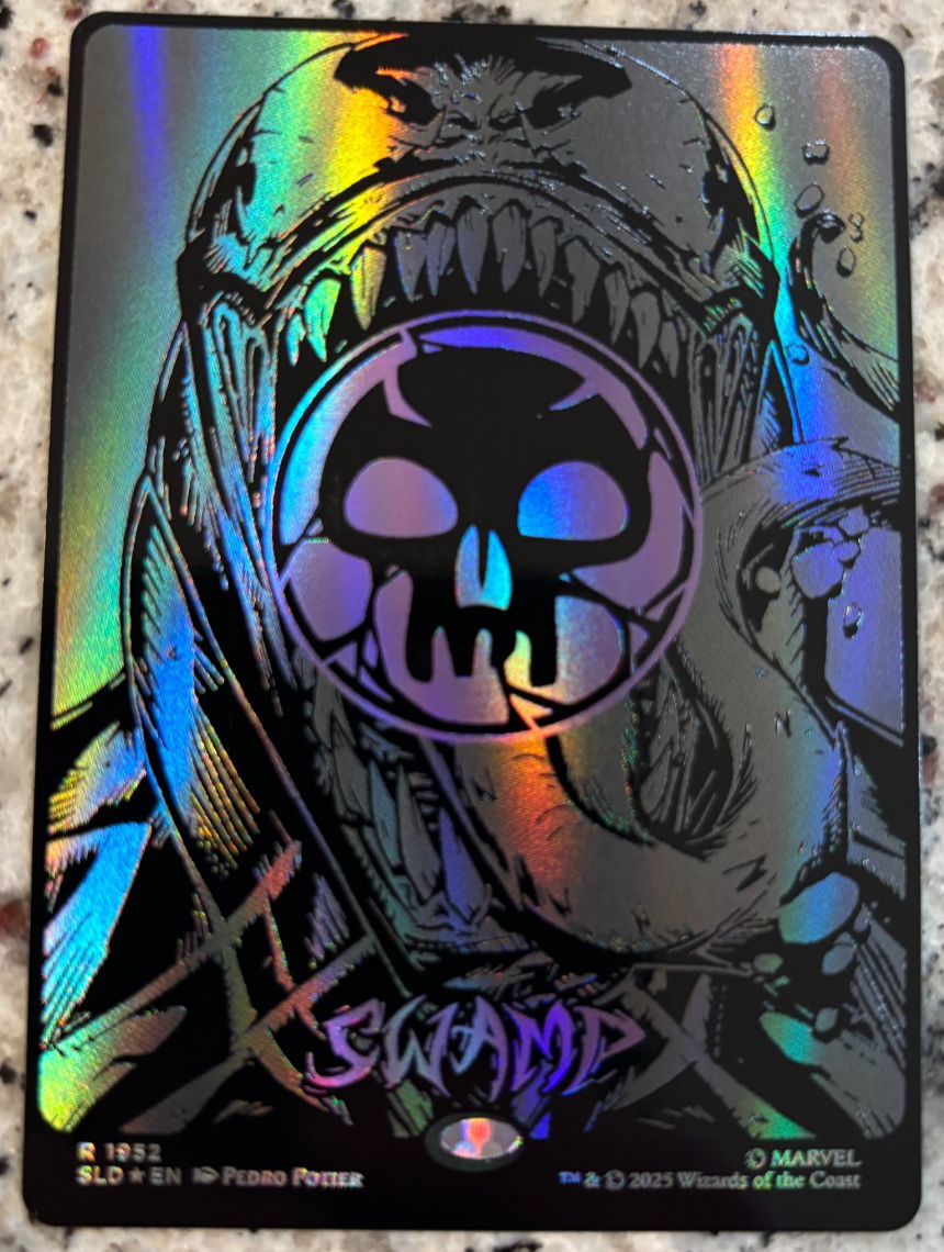 MTG Swamp RAISED FOIL 1952 Mana Symbiote Venom Land Spider-Man Secret ...