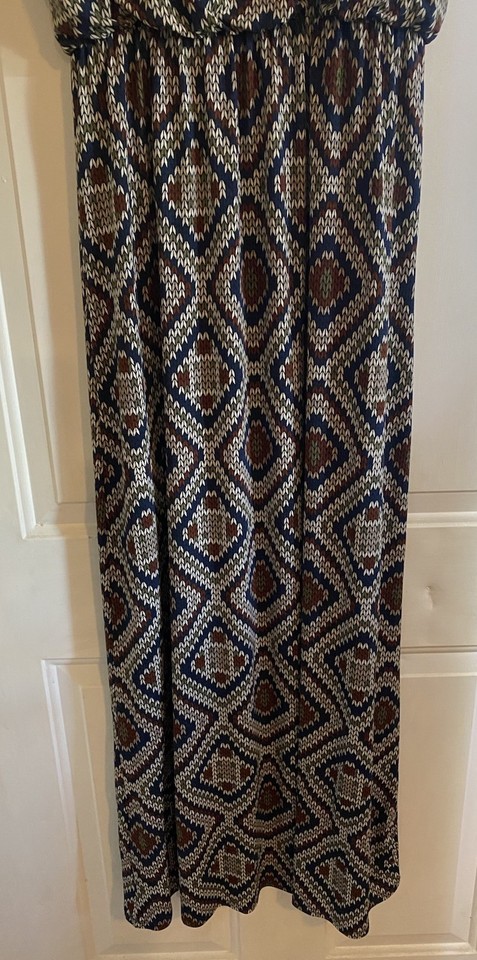 Naif Maxi Sleeveless Multicolored Geometric Print Long Maxi Dress Women ...