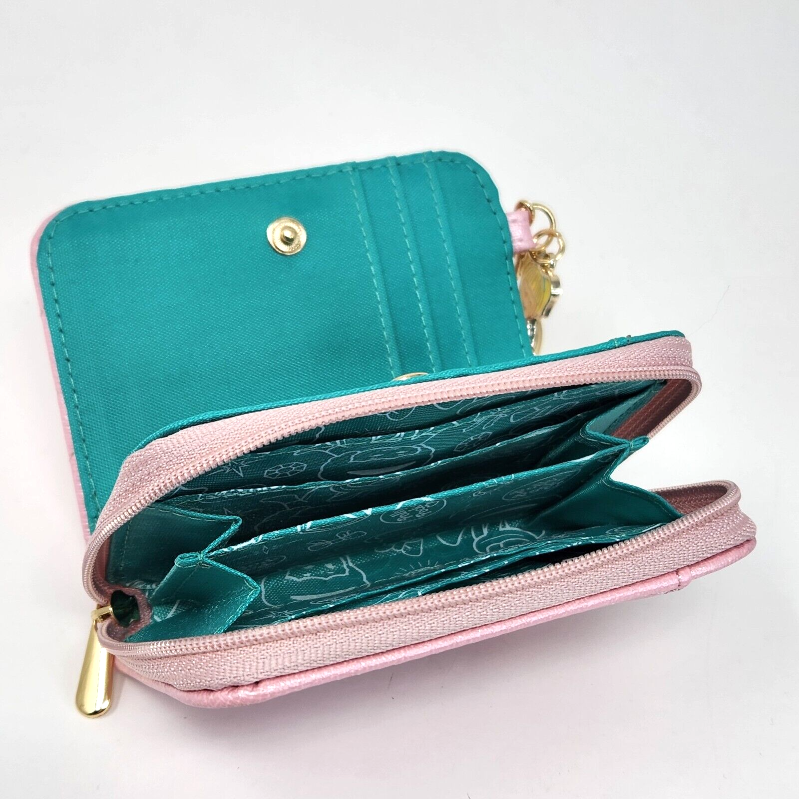 NEW 2022 MATTEL POLLY POCKET PINK + GOLD QUILTED COMPACT ZIPPER WALLET ...