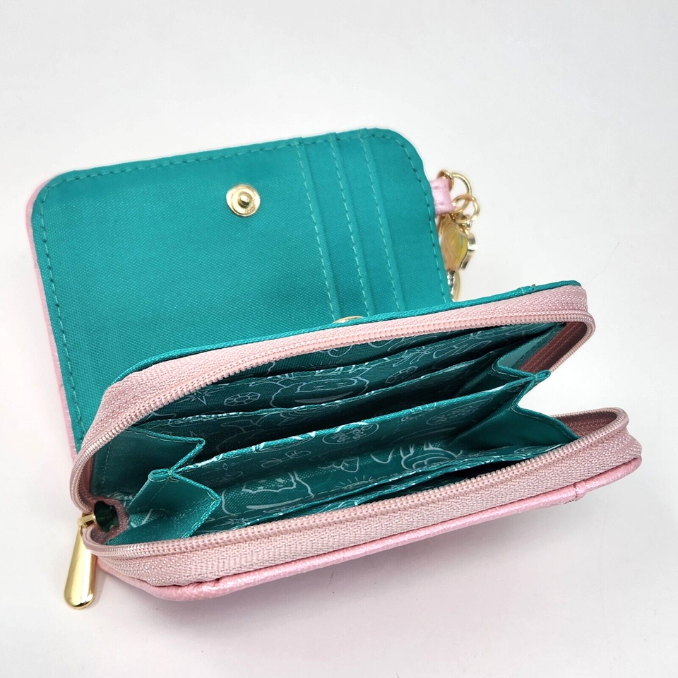 NEW 2022 MATTEL POLLY POCKET PINK + GOLD QUILTED COMPACT ZIPPER WALLET ...