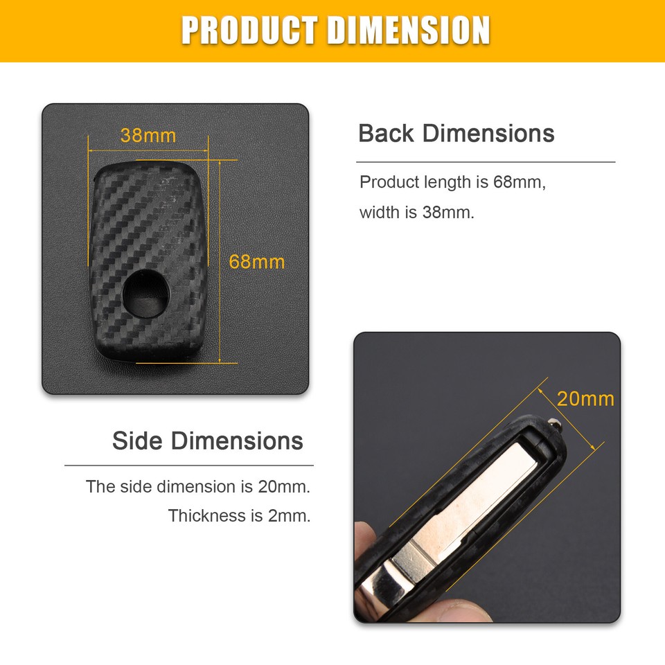 Carbon Fiber Flip Key Fob Case Cover Holder For VW Golf 6 Passat B7 ...