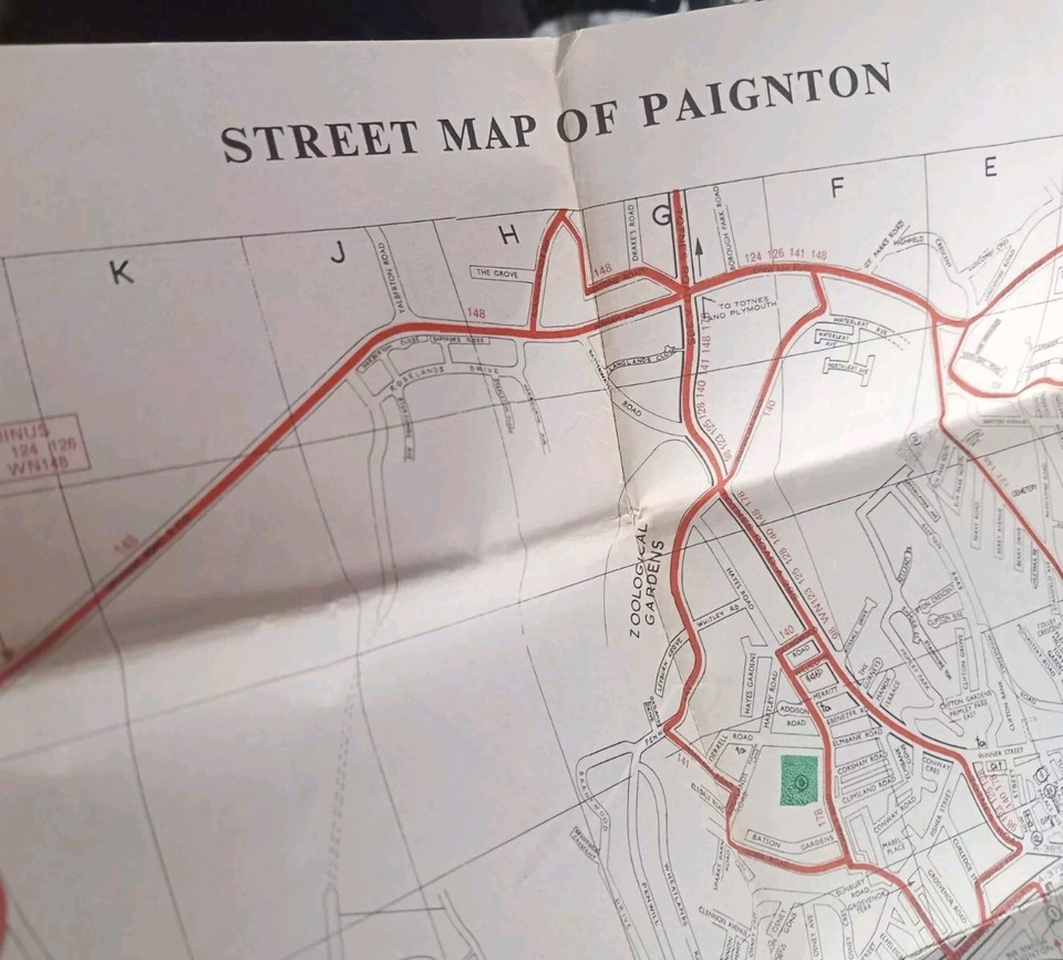 Vintage Olde Retro Road Street Map Atlas Eng Ordnance Survey Paignton ...
