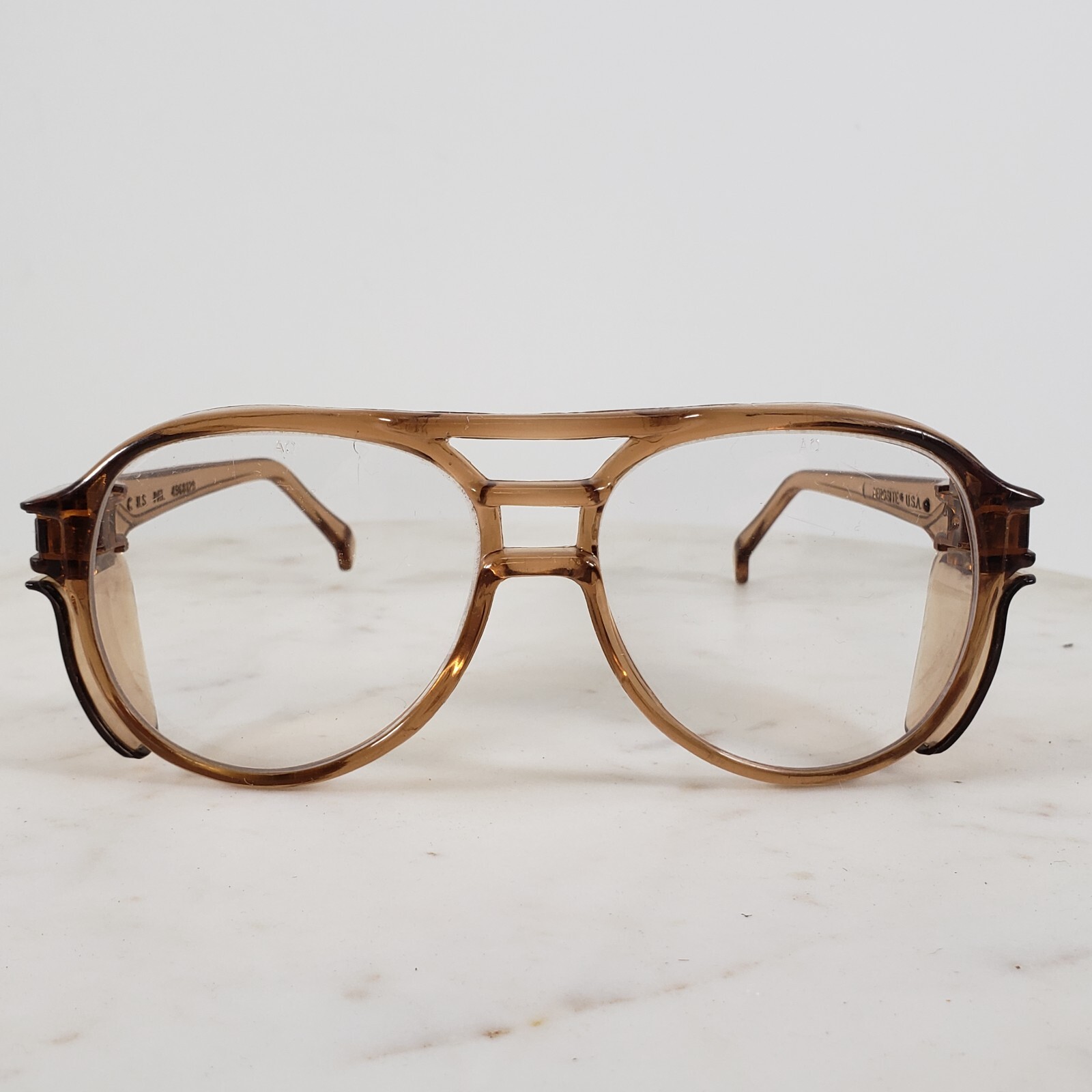 Vintage American Optical Frames Z87 Glasses Aerosite USA Clear Brown | eBay