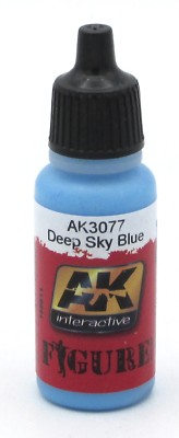 AK Interactive AK3077 Deep Sky Blue (17ml Bottle) Acrylic Paint Figure ...