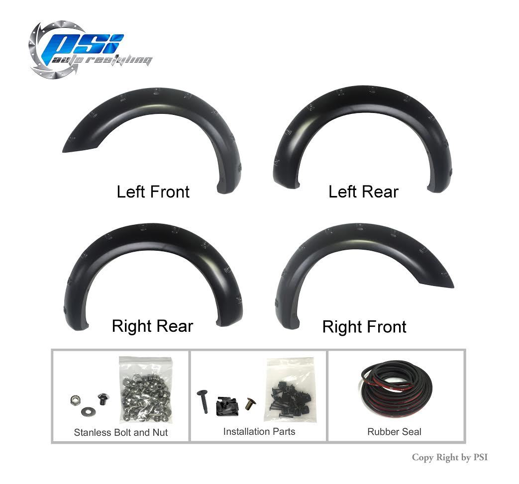 Black Paintable Pop-Out Fender Flares 05-14 Fits Nissan Frontier 73.3 ...