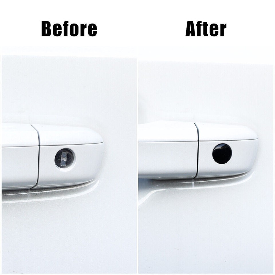 4x Black Universal Car Door Lock Keyhole Sticker Cover Protector Car ...