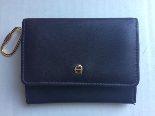 Etienne Aigner Credit Card ID Change Purse Keychain Brown Leather | eBay