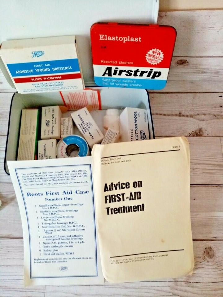 VINTAGE BOOTS FIRST AID TIN AND CONTENTS | eBay