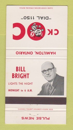 Matchbook Cover - CKOC Radio Hamilton ON Bill Bright 30 Strike | eBay
