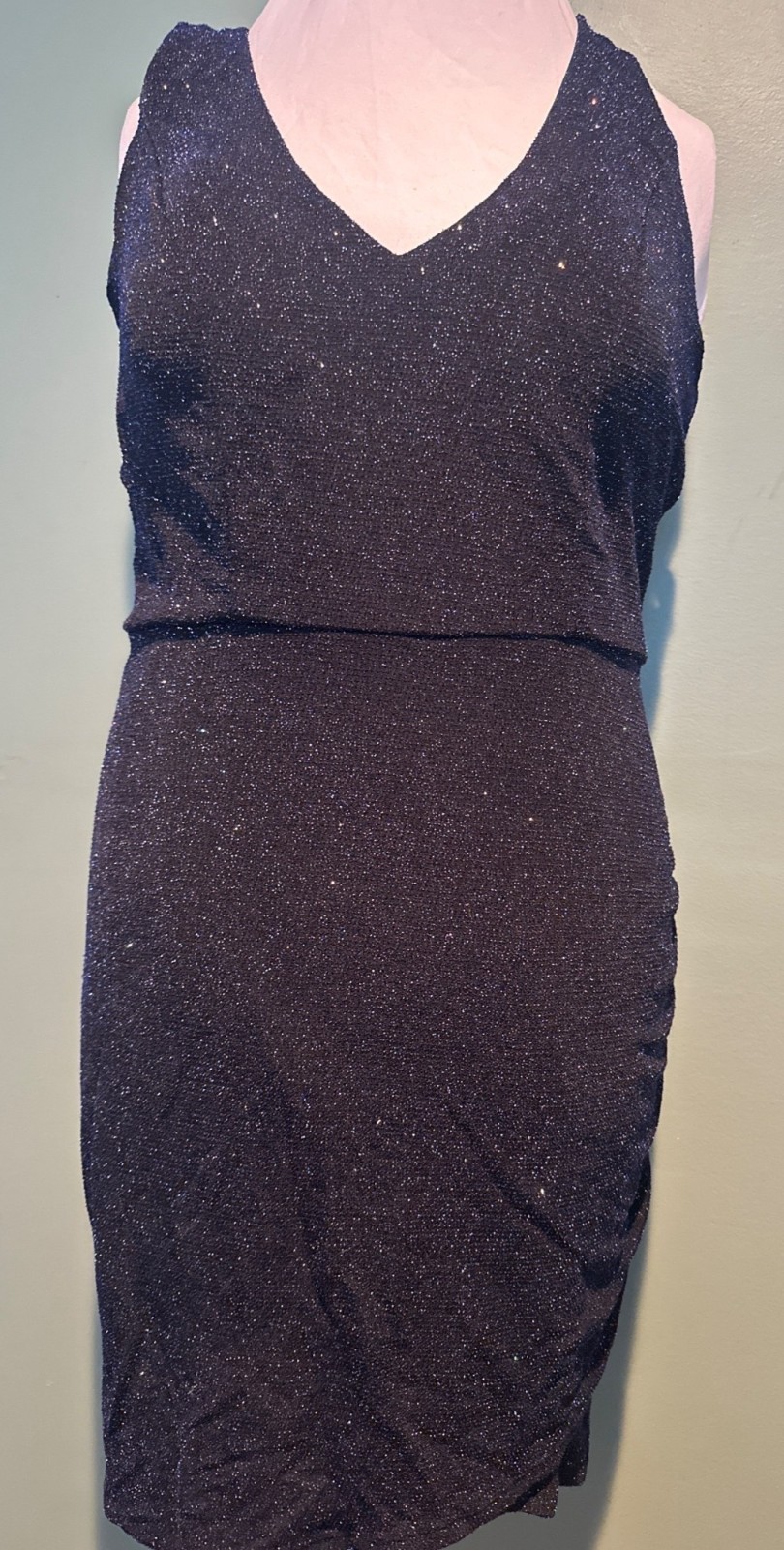 Navy Blue Crystal Prom Dress Size 11 Ruched Crisscros… - Gem