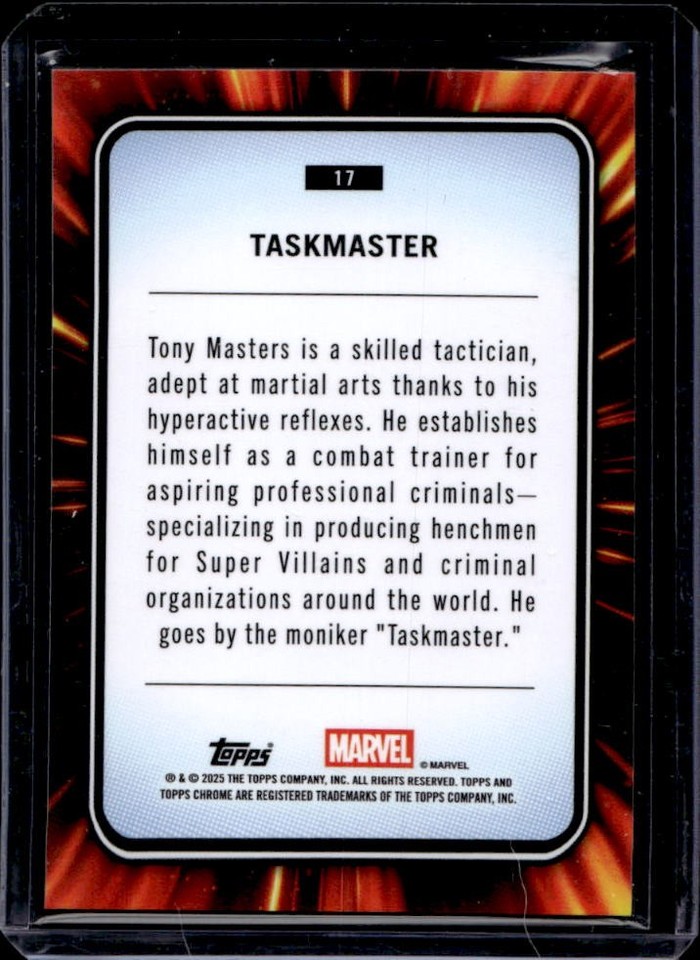 2025 Topps Chrome Marvel Taskmaster Yellow Lava Refractor #17 | eBay