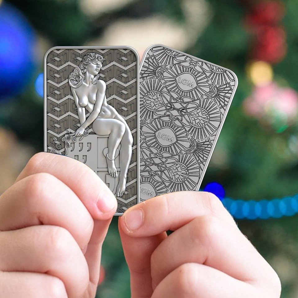 2025 LGM Fors Fortuna 1 oz Silver .9999 High Relief Proof Like Bar w ...