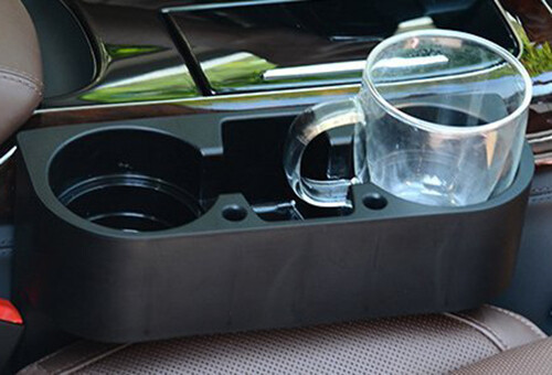Black 2 Cup Holder Drink Beverage Seat Seam Wedge Car Auto Truck ...