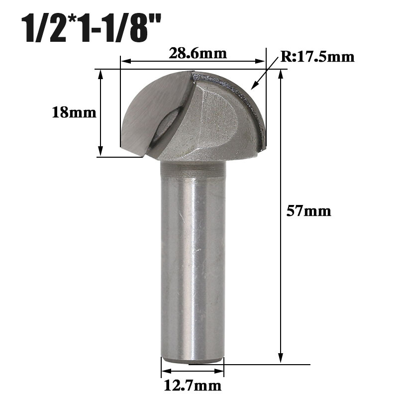 Ball End Router Bit Round Milling Cutter TCT Carbide Cutter 1/4" 1/2 ...