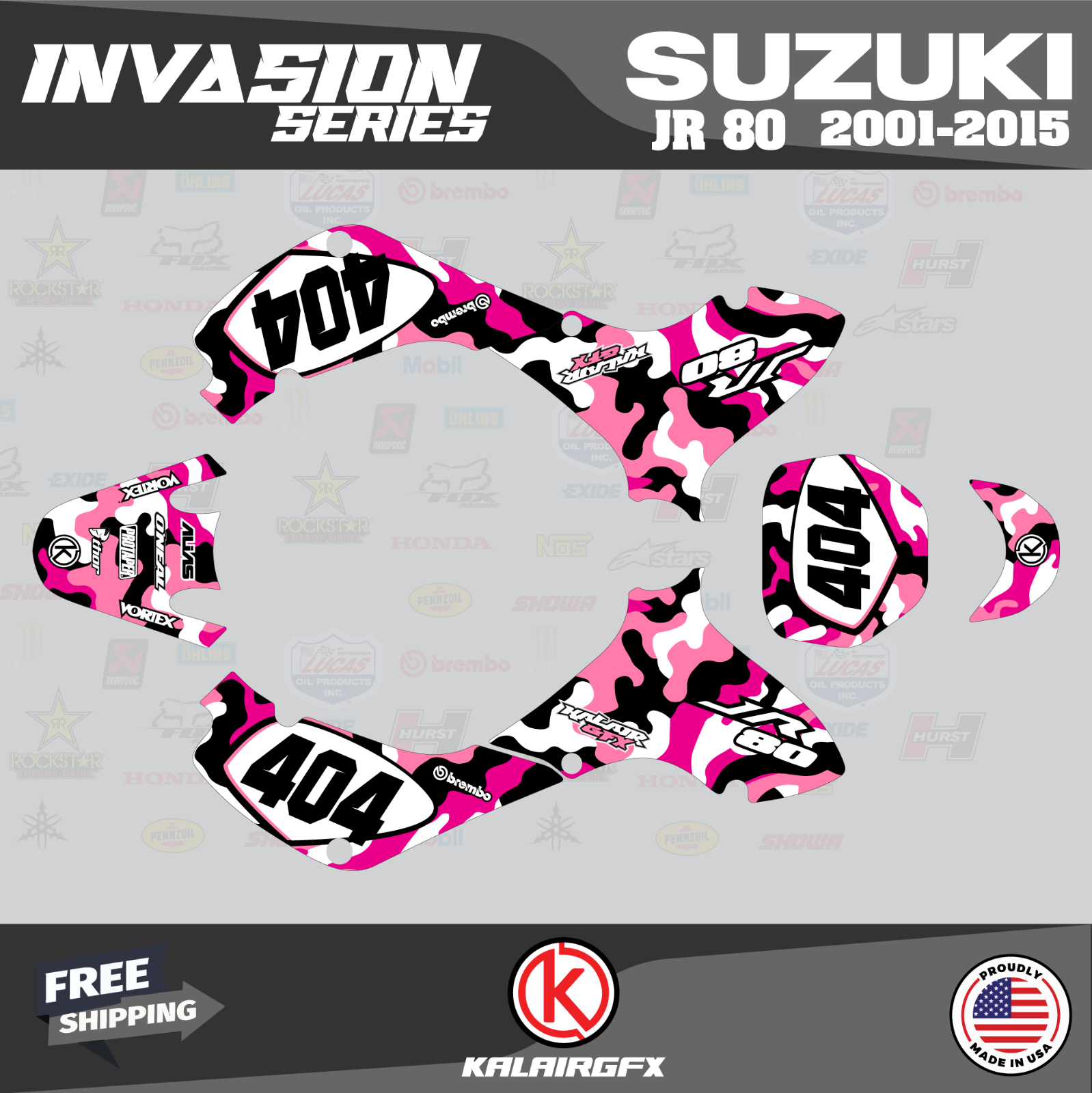 Graphics Kit for SUZUKI JR80 (2001-2015) JR 80 INVASION-pink | eBay