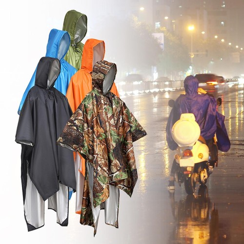Hooded Weather Rain Poncho Tarp Rain Cape Coat Shelter Jacket ...