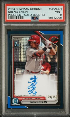 2024 Bowman Chrome Sheng-En Lin 1st Auto Blue Refractor /150 PSA 9 | eBay