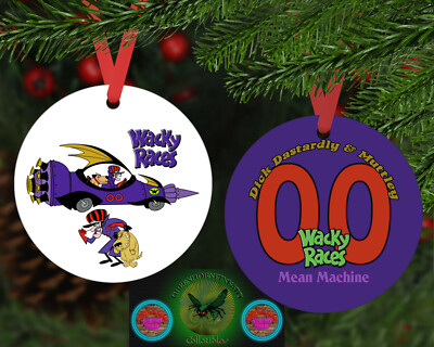 Wacky Races MEAN MACHINE 3.9" Aluminum 2 Sided Christmas Ornament ...