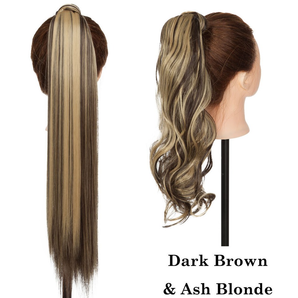 US Real Thick Hair Wrap Around Ponytail 1Pc Clip In Pony Tail as human ...