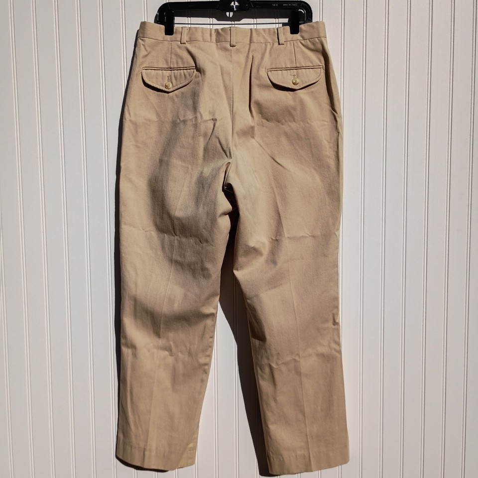 Vintage L.L. Bean Khaki Pants Men's 35 x 30 Made in USA Beige Khakis ...