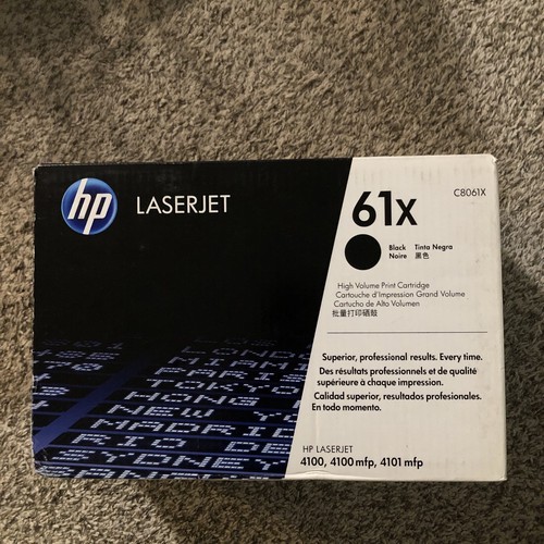 GENUINE HP 61X BLACK C8061X LASERJET TONER CARTRIDGE LASER JET 4100 ...