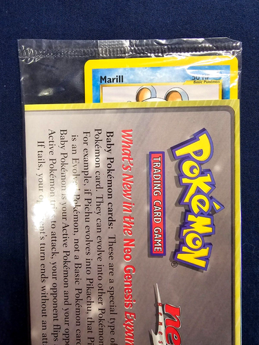 Pokémon Neo Genesis Expansion Promo Card Marill (Sealed) + Bonus Cards ...