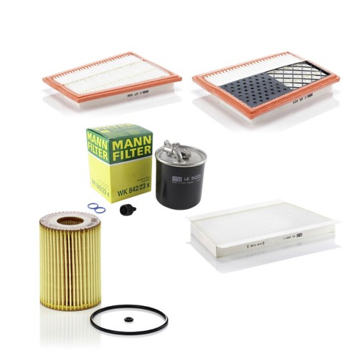 MANN-FILTER Air Oil Cabin Fuel Filter Service Kit fits Mercedes C-class ...