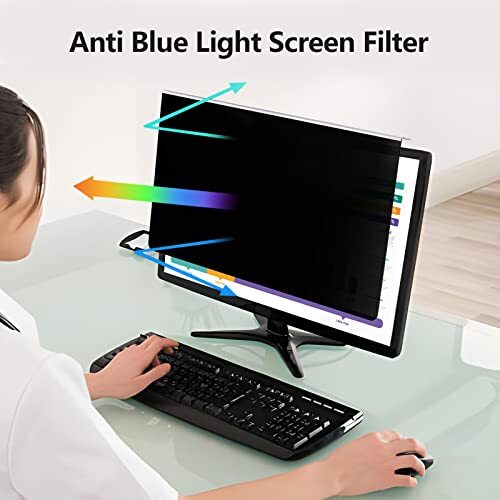 Computer Privacy Screen Protector for Monitor Anti Blue Light 16:9 27 ...