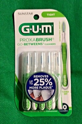 Sunstar GUM Go-betweens Proxabrush Ultra Tight Cleaners - Green (10 ...