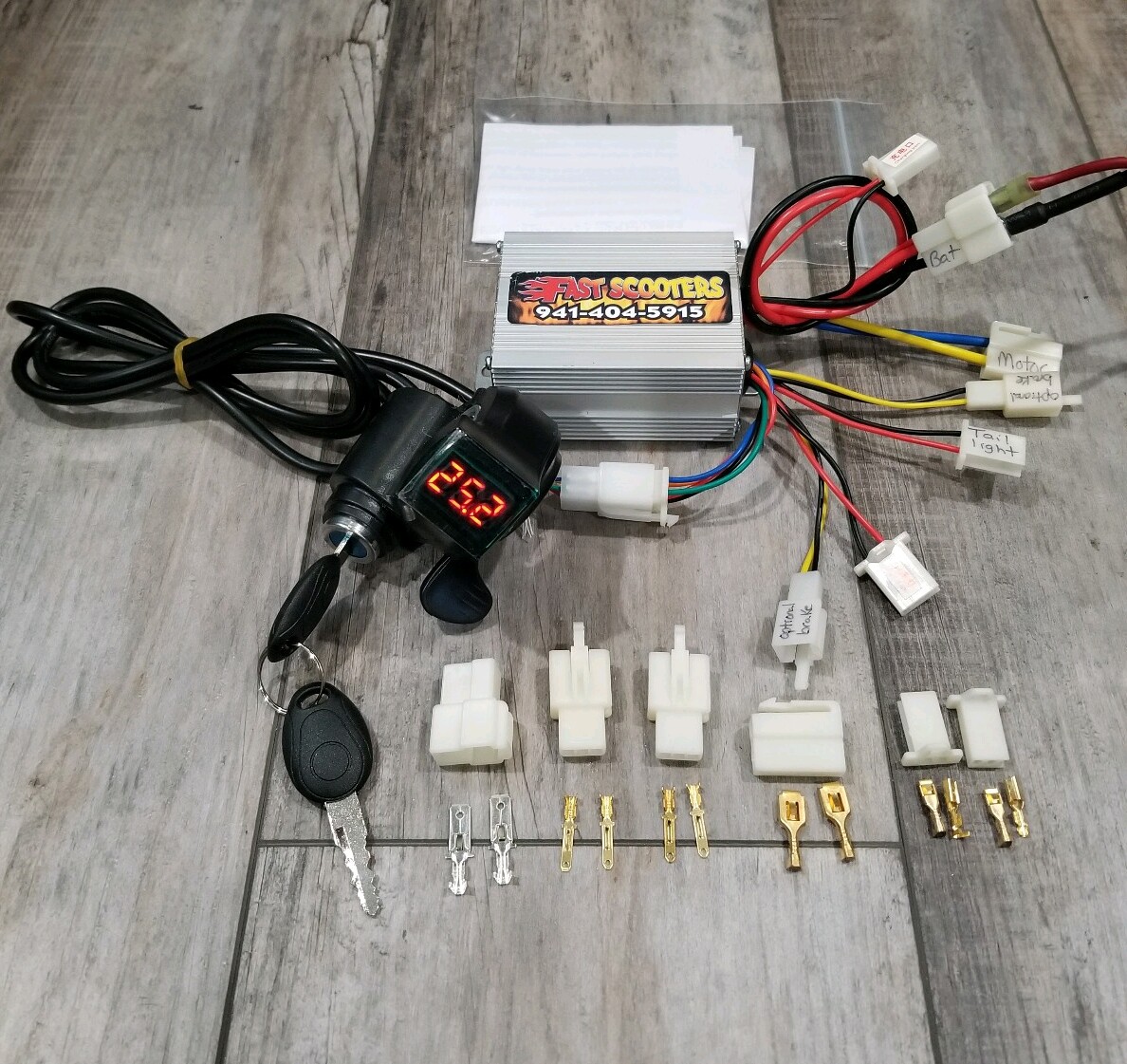 350W 24V kit speed control box & Thumb Throttle f eATV eKart Brushed ...