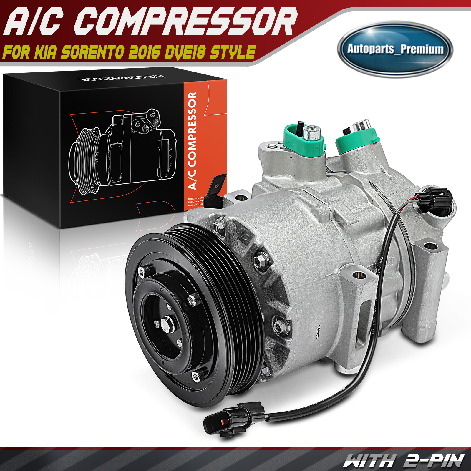 A/C Compressor with Clutch for Kia Sorento 2016 2.4L DVE18 Compressor ...