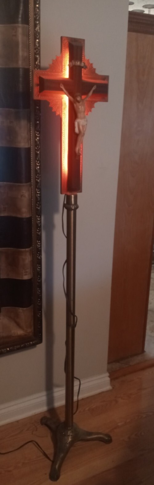 6ft Vintage Jesus Crucifix Funeral Floor Lamp | eBay