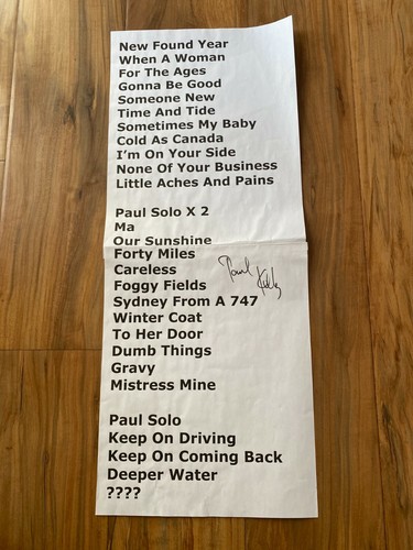 Paul Kelly - Autographed Setlist - 2013 - Philadelphia - RARE!! | eBay