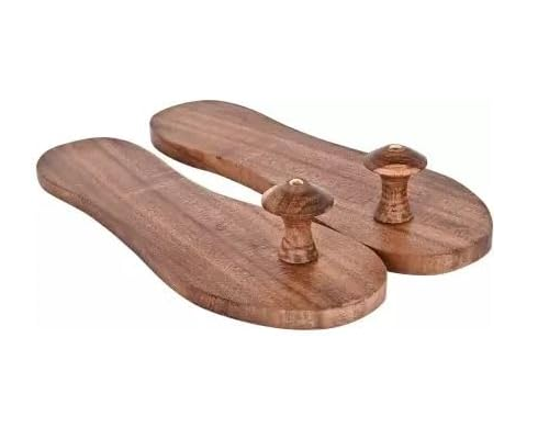 Khadau Wooden Sandal Charan Paduka Chappal AuspiciousOccasions Hinduism ...