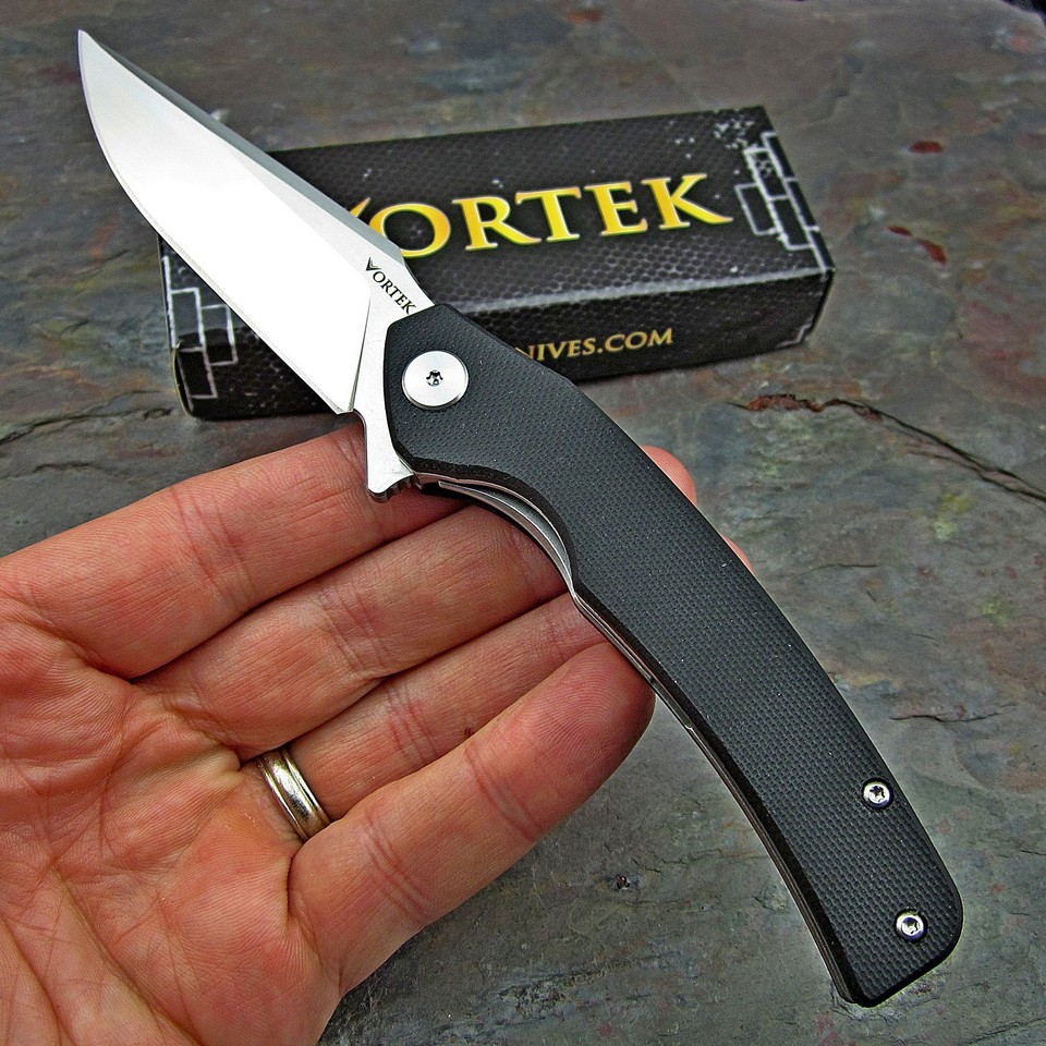 VORTEK DAPPER Black G10 Ball Bearing Flipper Blade EDC Fast Folding Pocket Knife | eBay