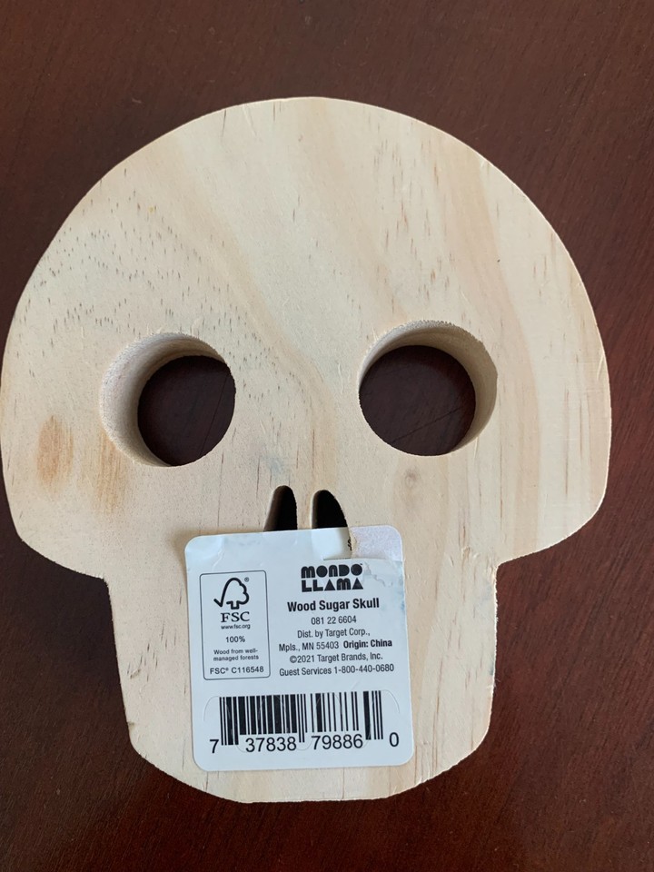 Mondo LLama Wood Sugar Skull, Day of the Dead, Halloween, Paint your ...