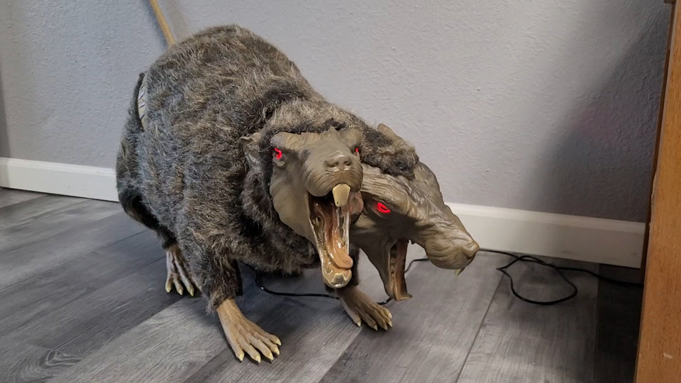 Spirit Halloween Sewer Varmint Animatronic Double Headed Rat Halloween ...