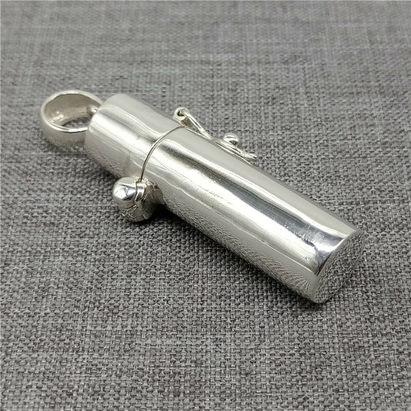 925 Sterling Silver Plain Cylinder Locket Pendant Prayer Memory Box | eBay