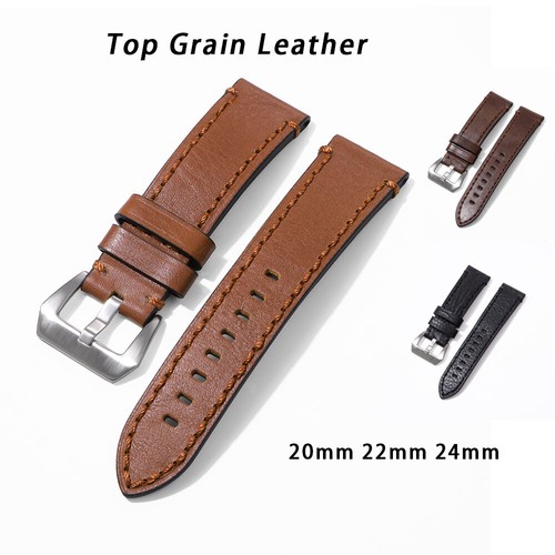 Premium Top Grain Leather Watch Band 20/22/24mm Stylish Durable ...