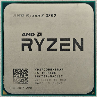 AMD Ryzen 7 2700 CPU Processors R7 3.2GHz 8 Cores 16MB Socket AM4 Max 4 ...
