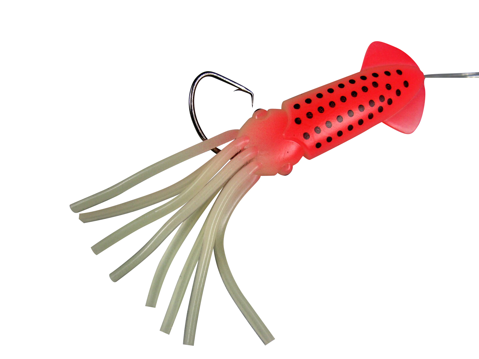 2 x Squid(12cm) fishing rigs glow in the dark lumo white and multi ...