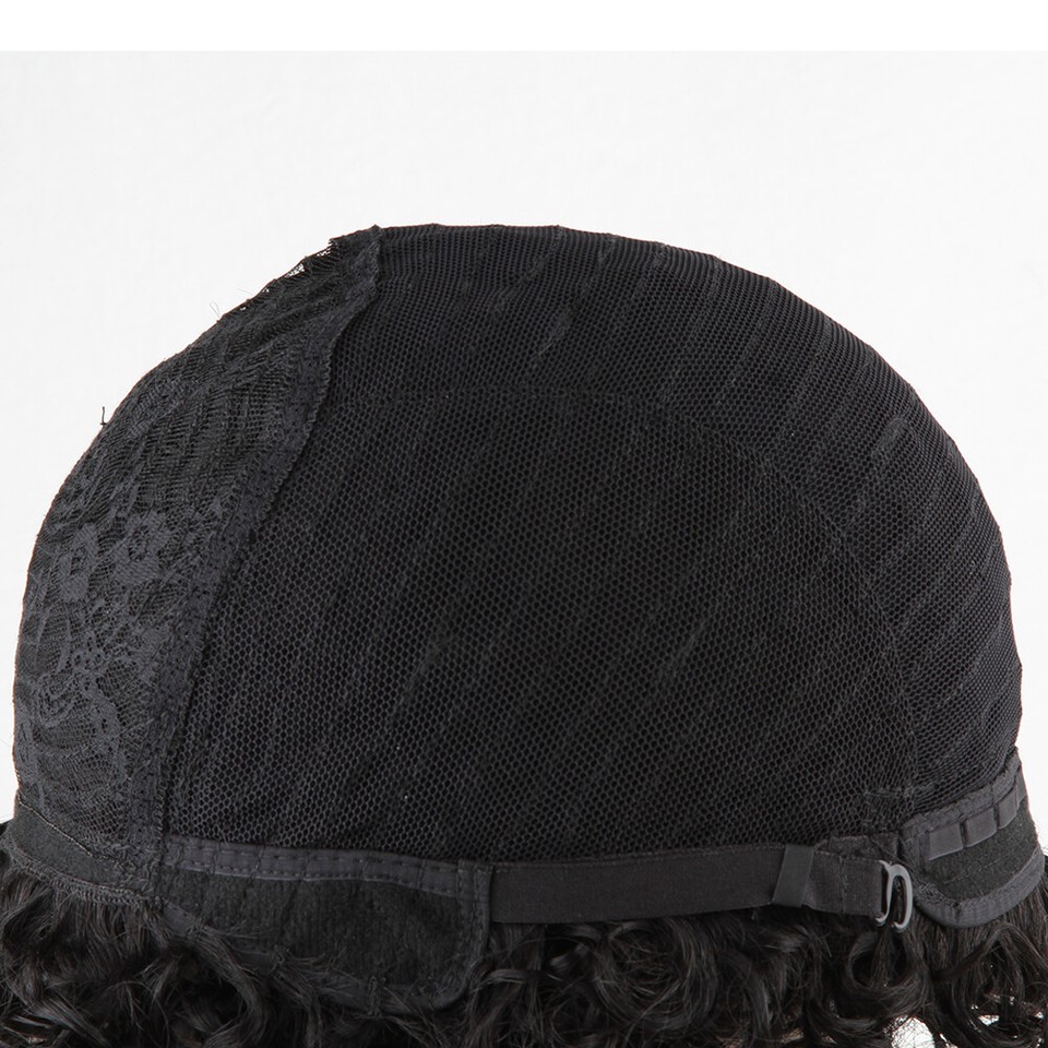 Short Peruvian Curly Human Hair Wigs with Bangs Kinky Curly Afro Wigs ...