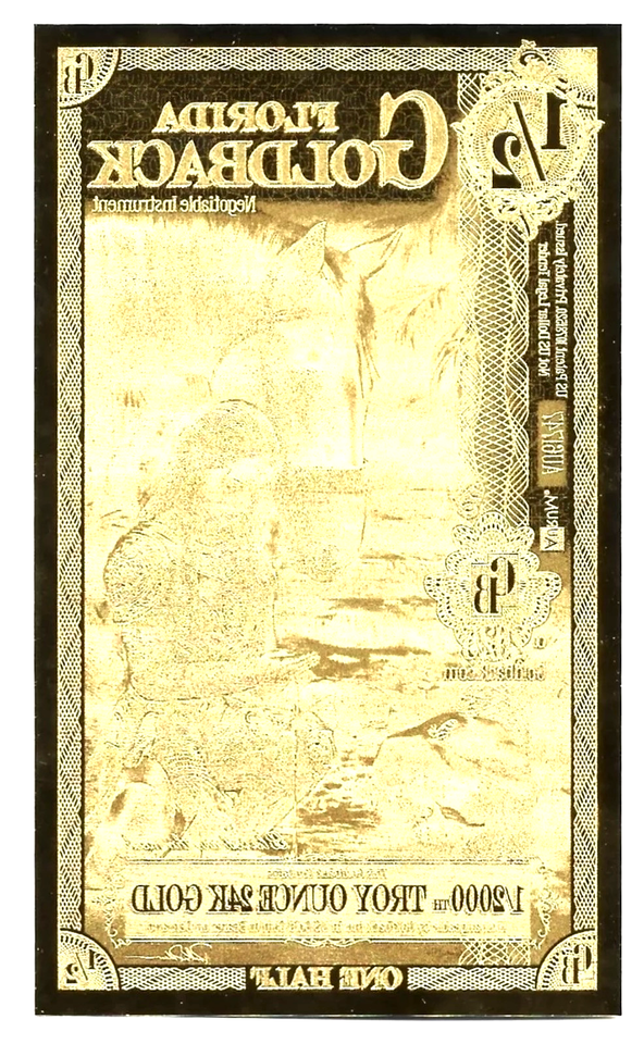 LOT 3 X FLORIDA GOLDBACK AURUM 24K GOLD NOTES 1/2, 1, & 2 DENOMINATIONS ...