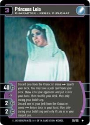 STAR WARS TCG WOTC BATTLE YAVIN PRINCESS LEIA (E) 59/105 FOIL GEM MINT ...