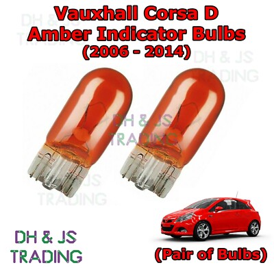 For Vauxhall Corsa D Amber Side Indicator Bulbs Flash 501 Side Tail ...