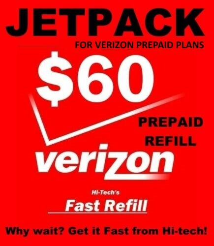 $60 VERIZON PREPAID JETPACK REFILL 🔥 FAST 🔥 DIRECT TO MIFI 🔥 PLAN DATA ...